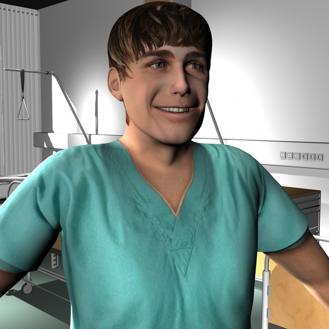 male medical staff 3d model