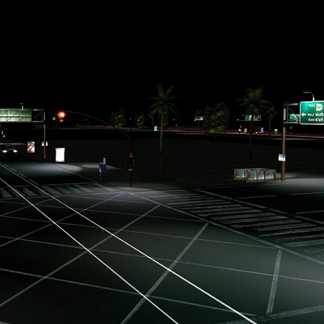 3d Model Night Street