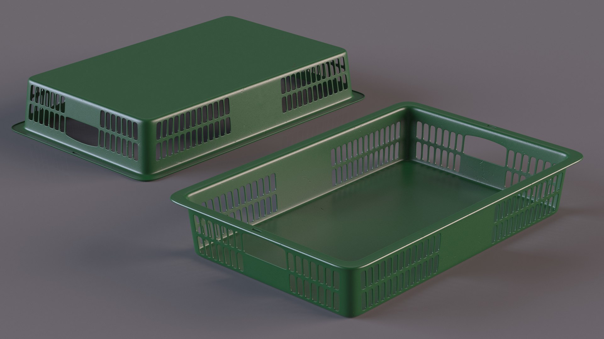 3D Green Plastic Crate Model - TurboSquid 2208818