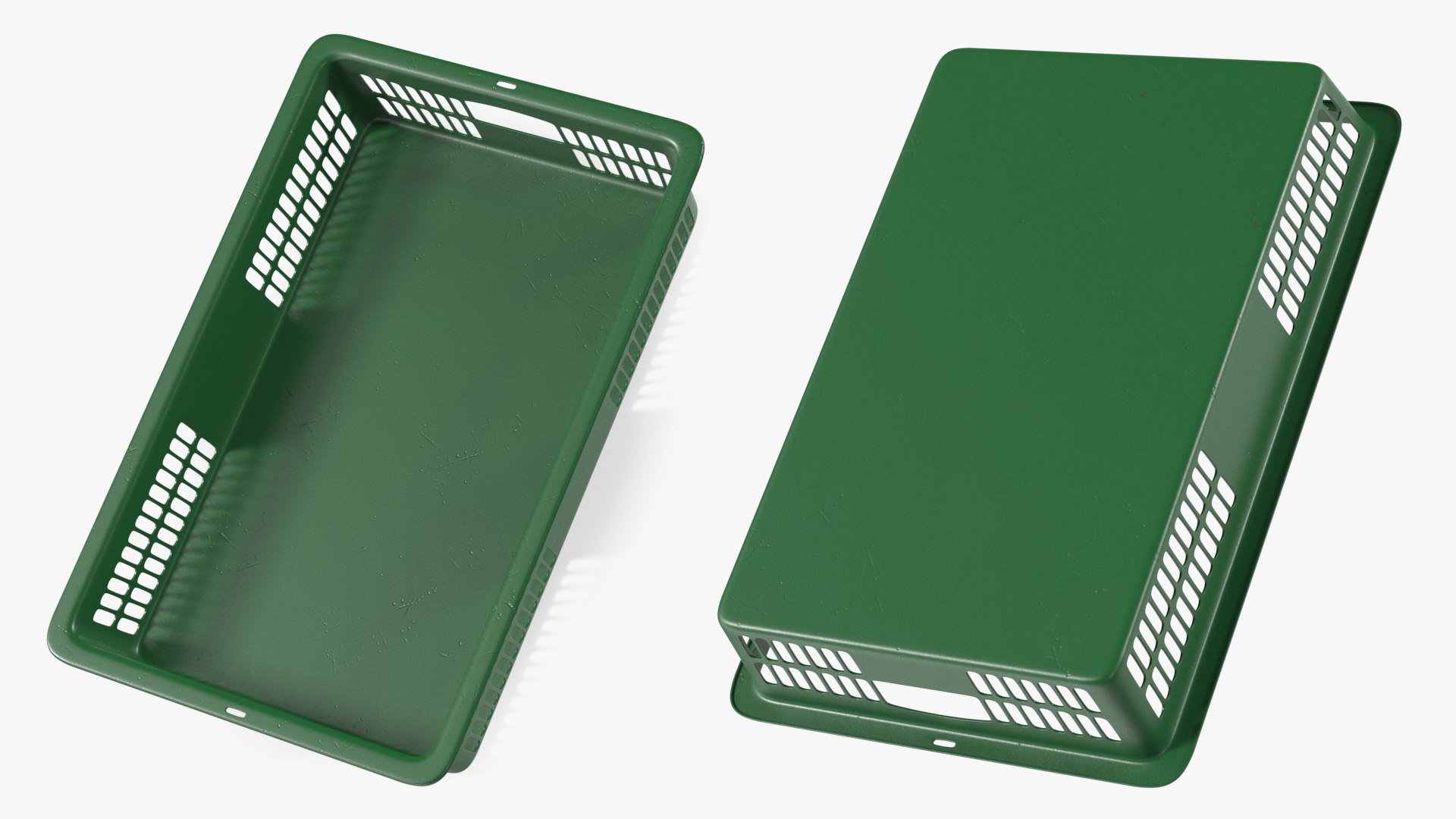 3D Green Plastic Crate Model - TurboSquid 2208818