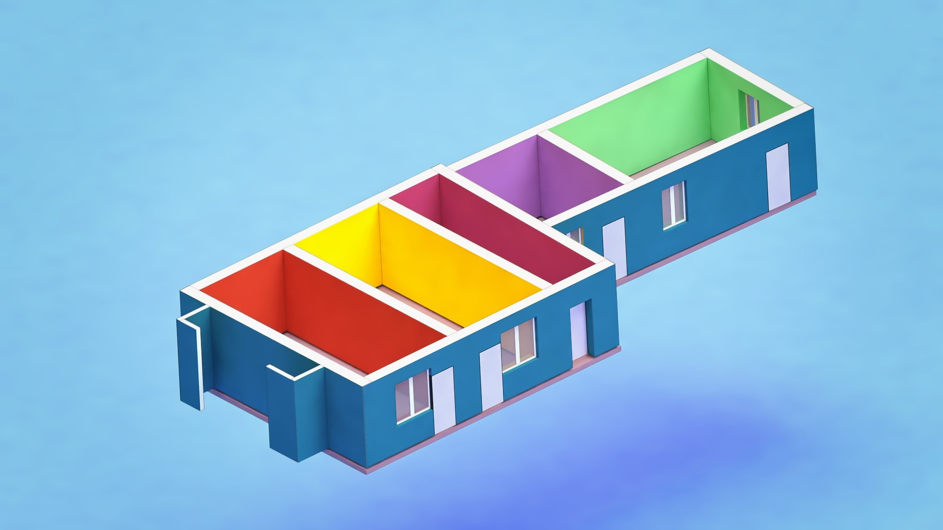 Isometric Buildings 3D Model - TurboSquid 1798640