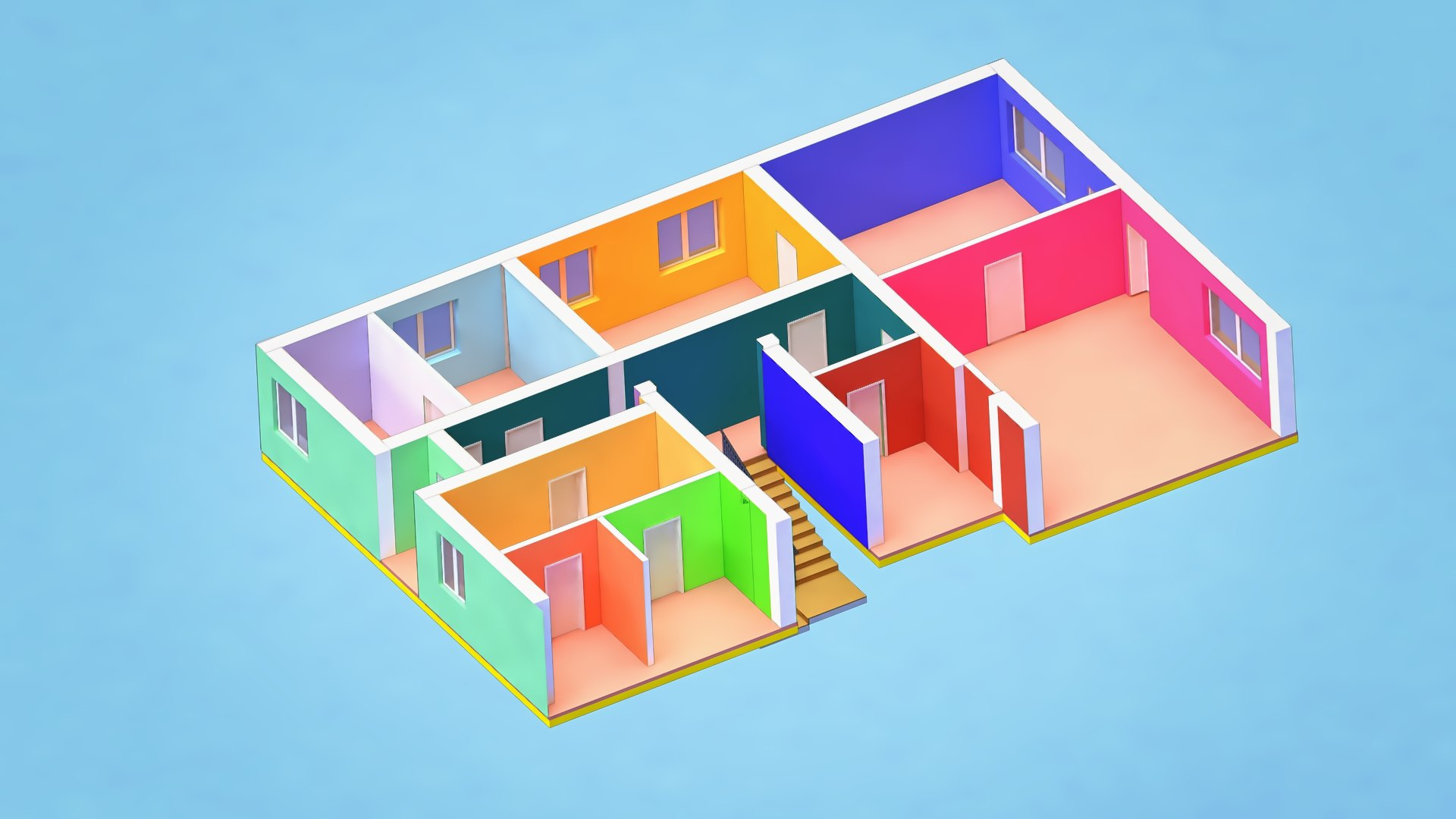 Isometric Buildings 3D Model - TurboSquid 1798640