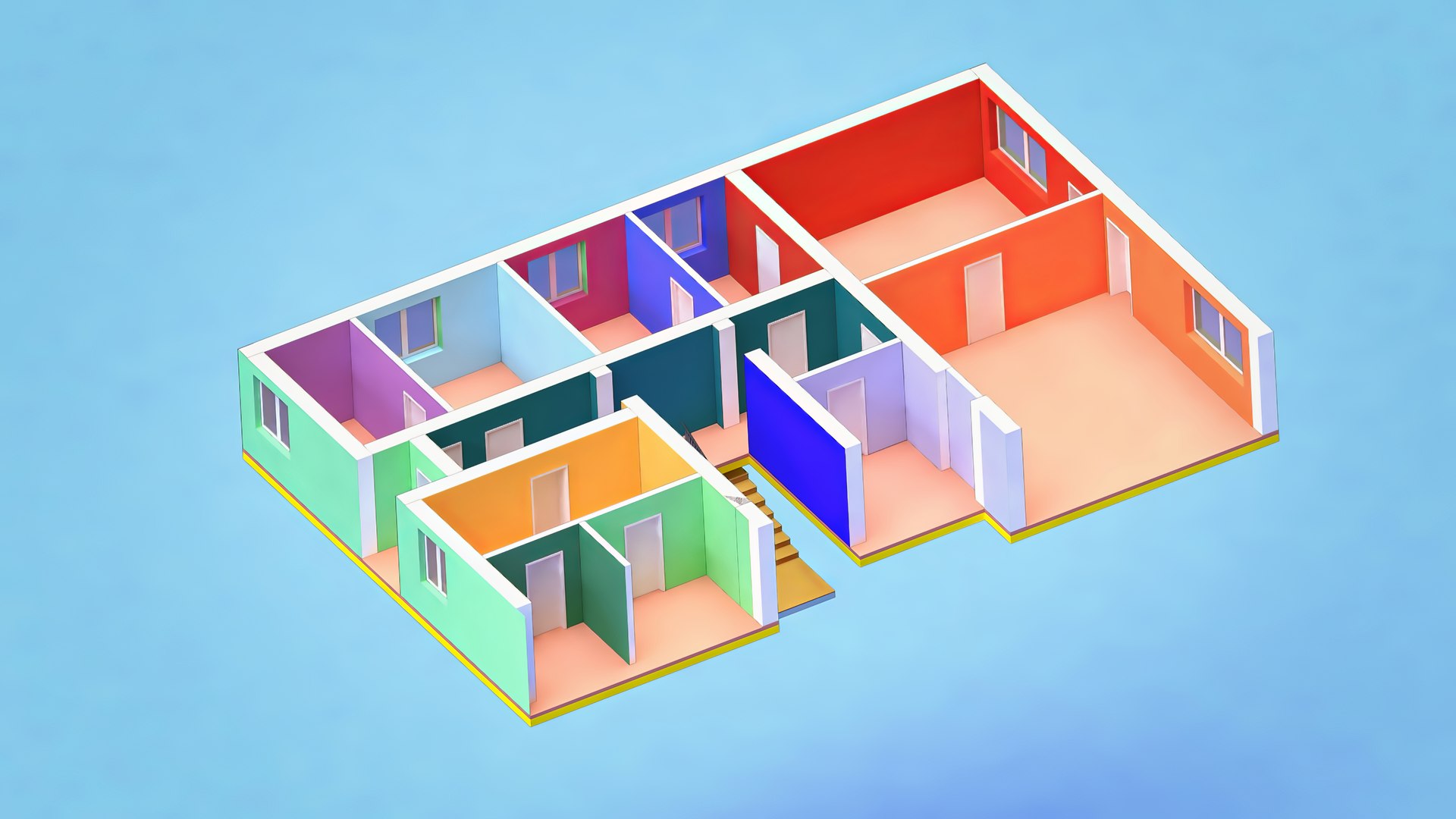 Isometric Buildings 3D Model - TurboSquid 1798640