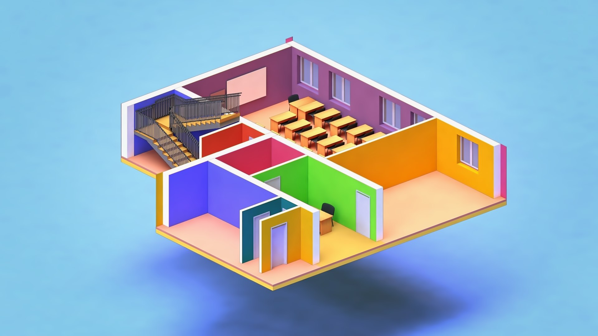 Isometric Buildings 3D Model - TurboSquid 1798640