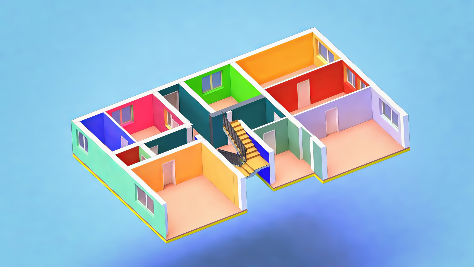 Isometric Buildings 3D Model - TurboSquid 1798640