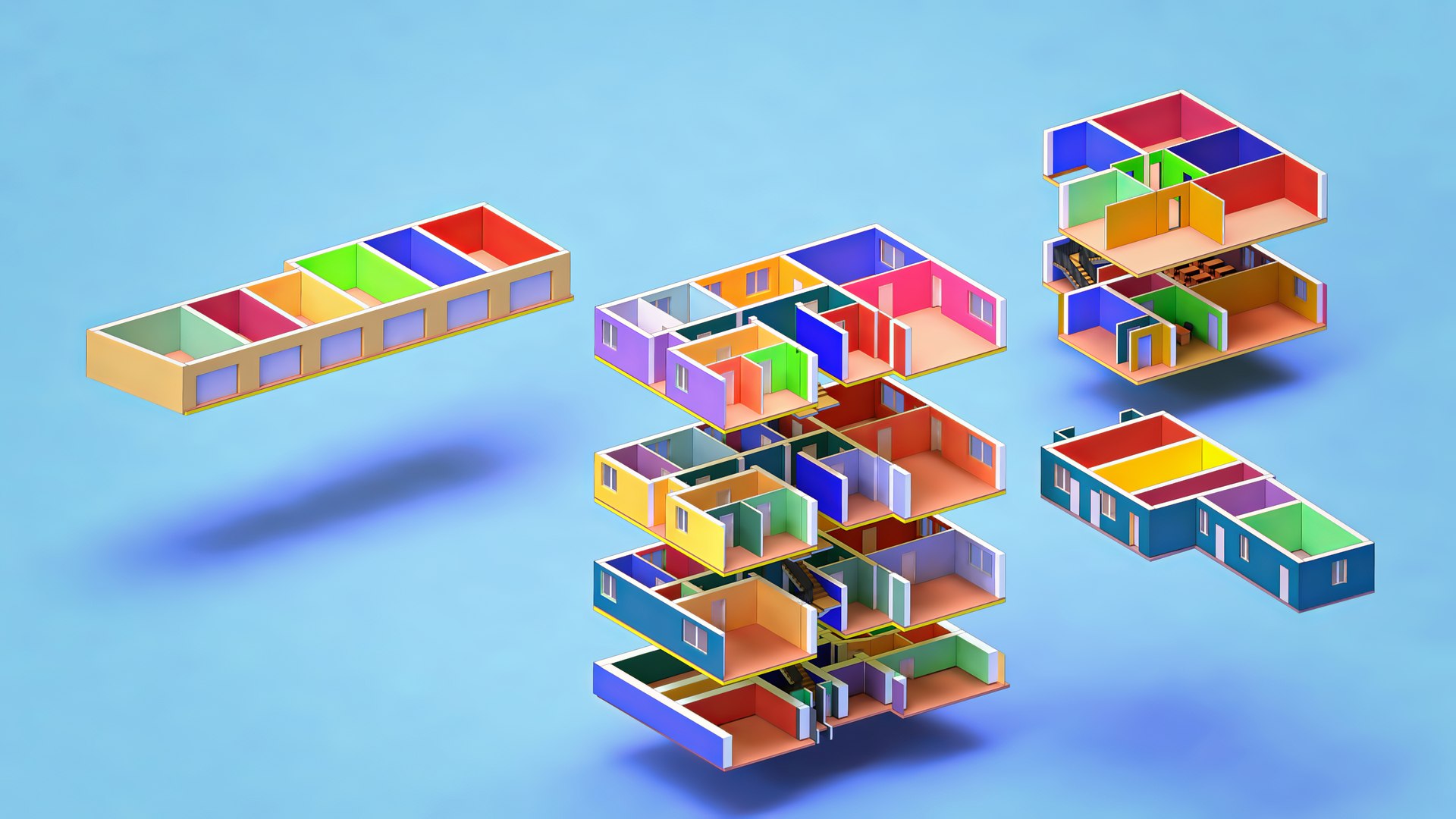 Isometric Buildings 3D Model - TurboSquid 1798640