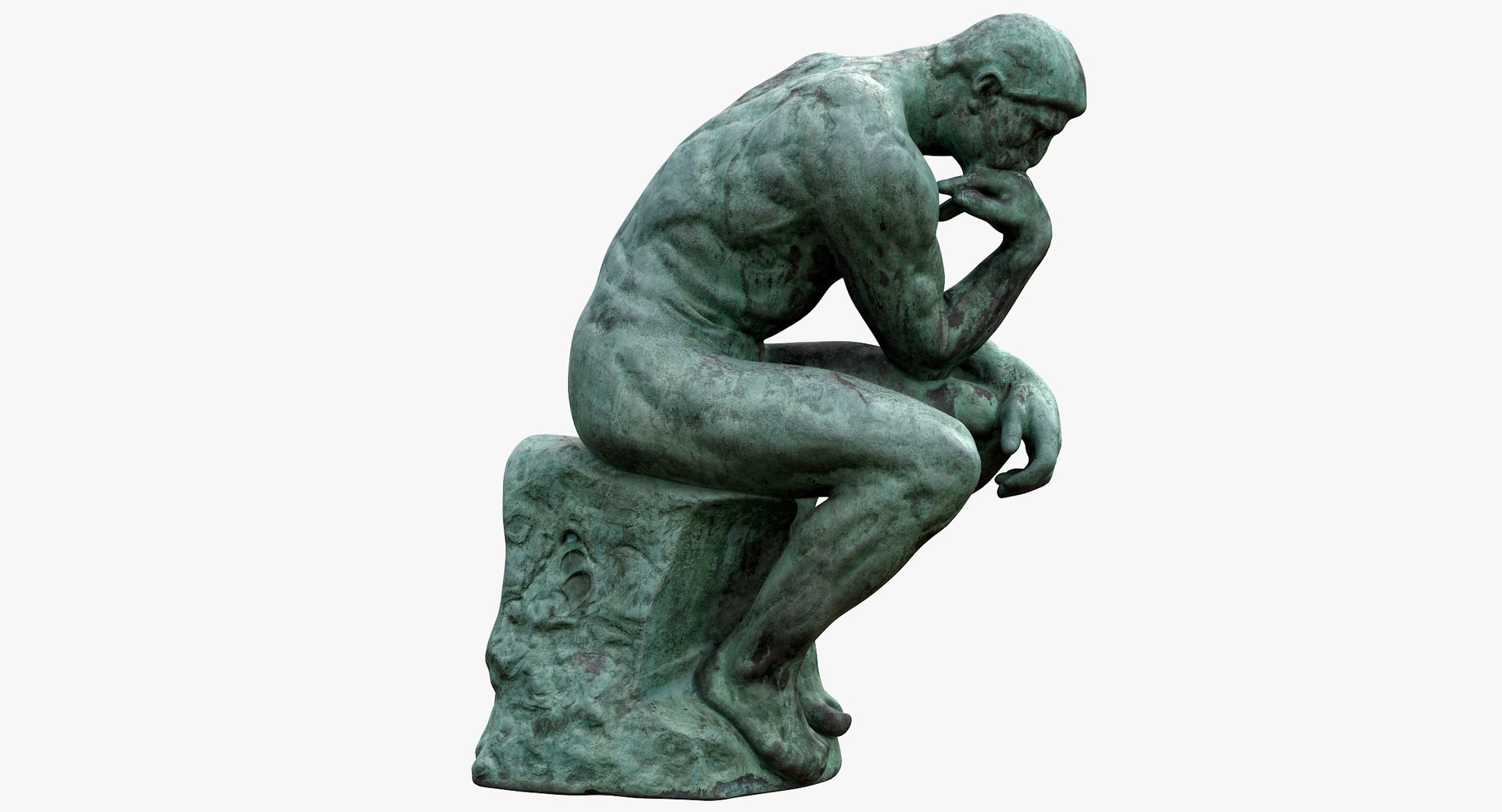 Clipart Of The Thinker Statue Original