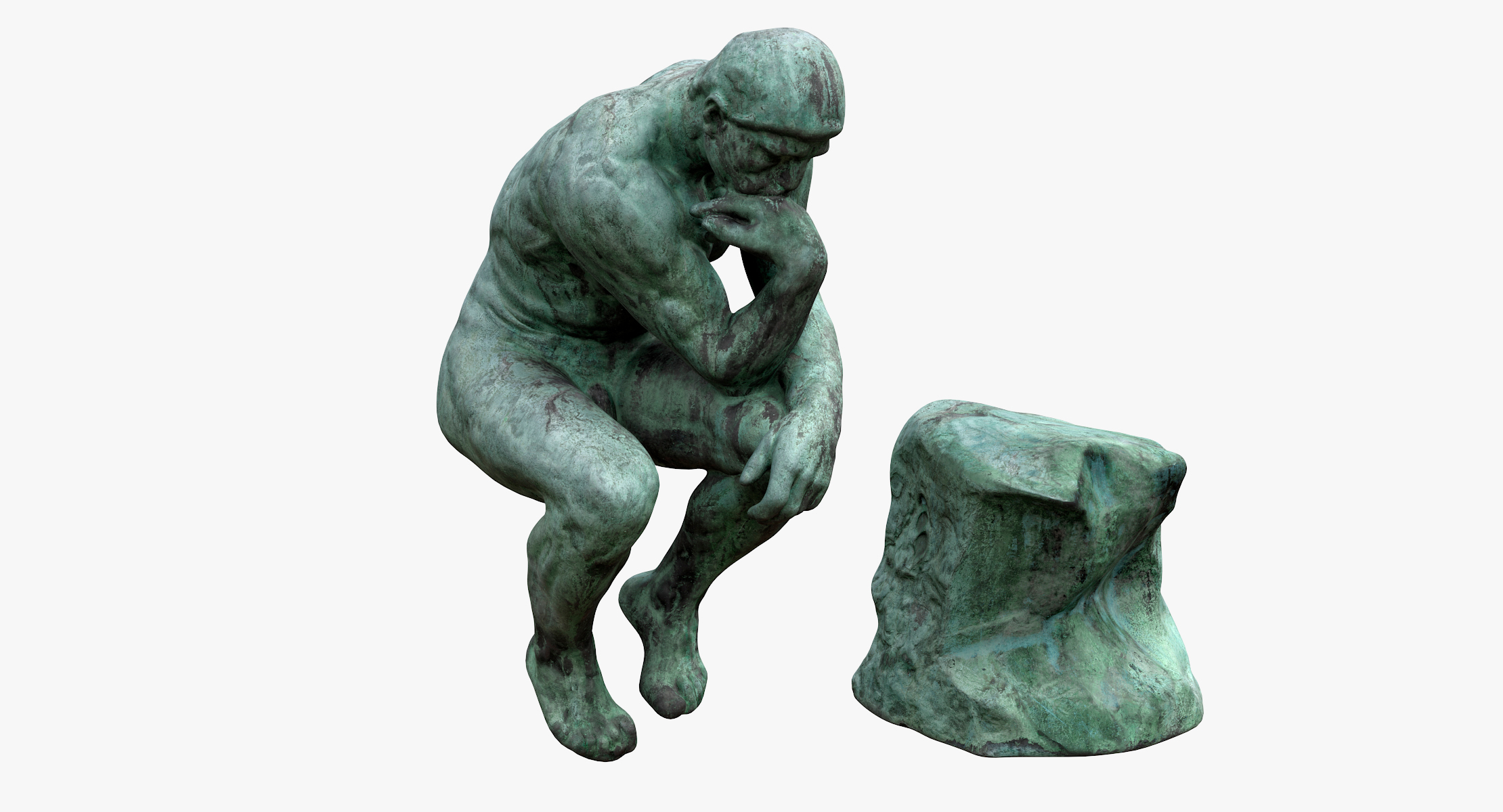 The Thinker Corroded Statue model - TurboSquid 1853002