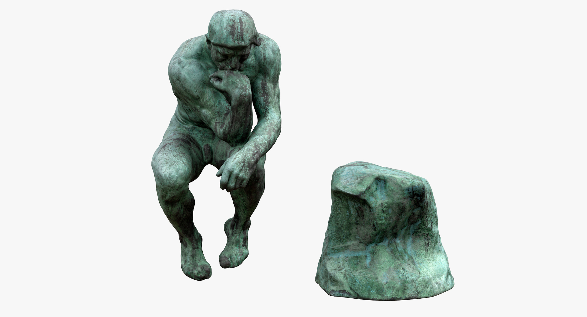 The Thinker Corroded Statue model - TurboSquid 1853002