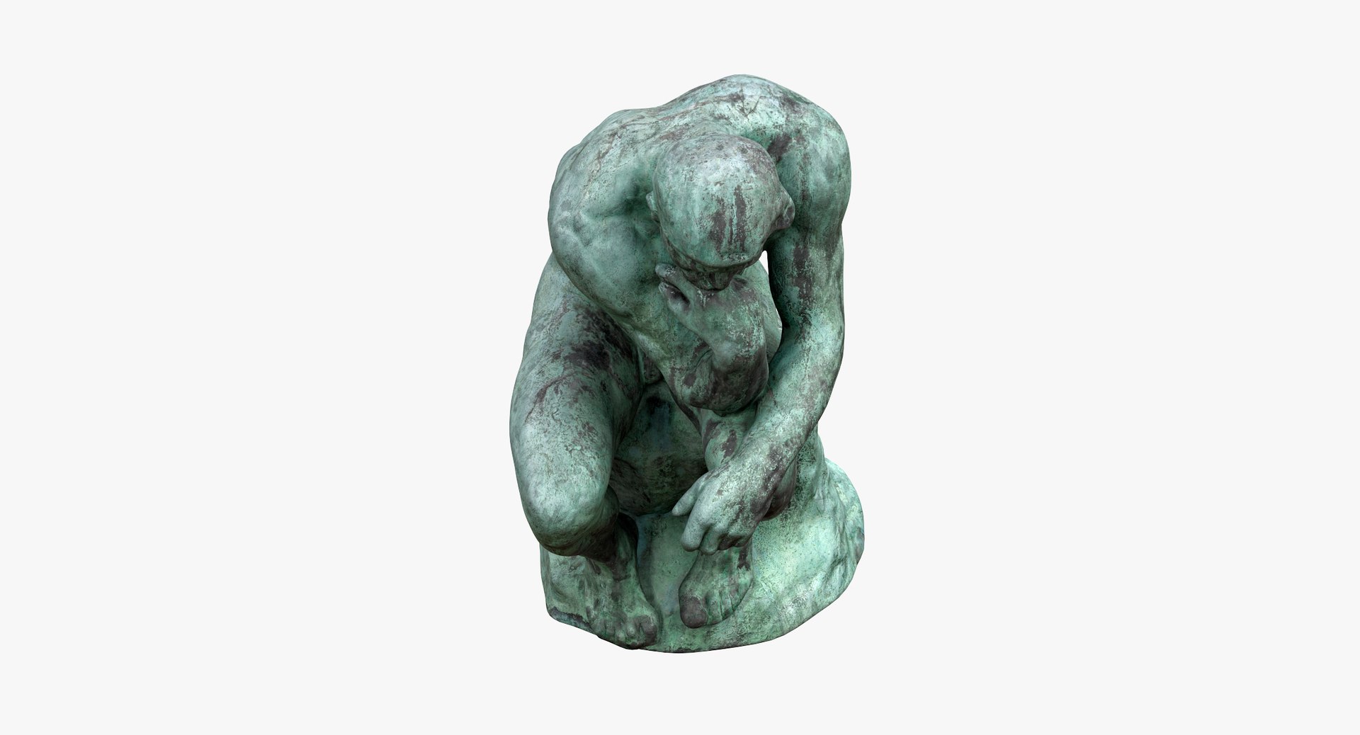 The Thinker Corroded Statue model - TurboSquid 1853002