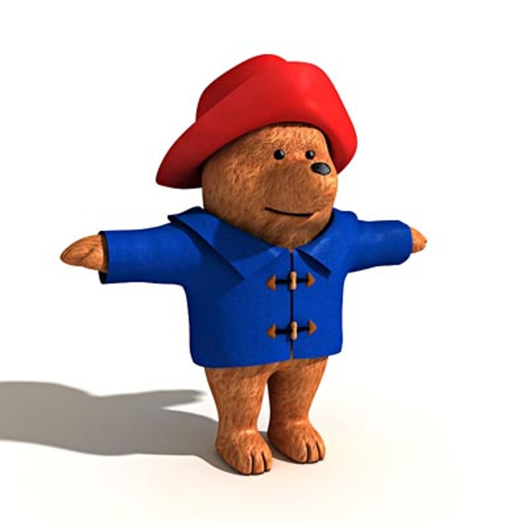 paddington bear character toy 3d model