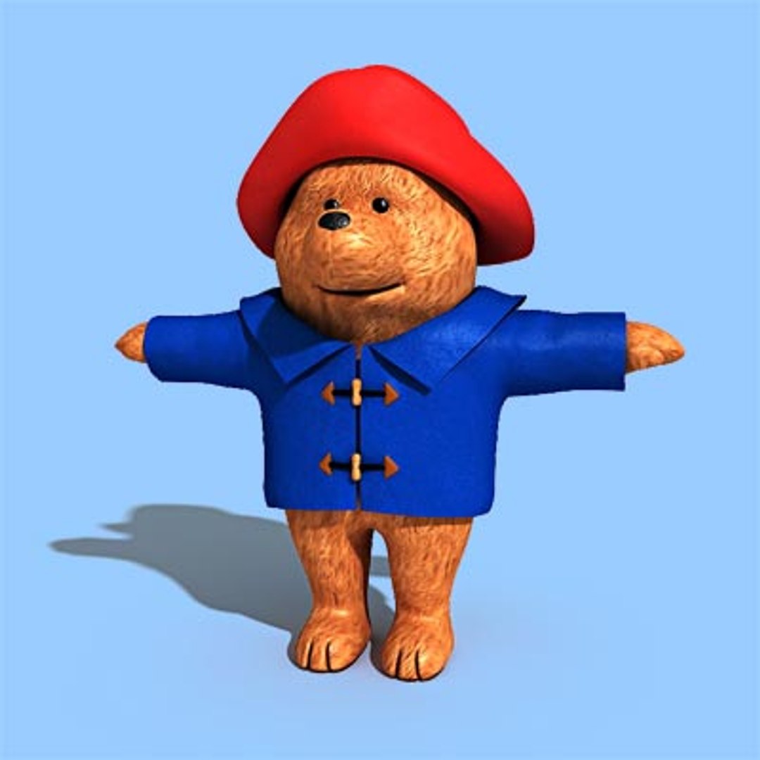 paddington bear character toy 3d model