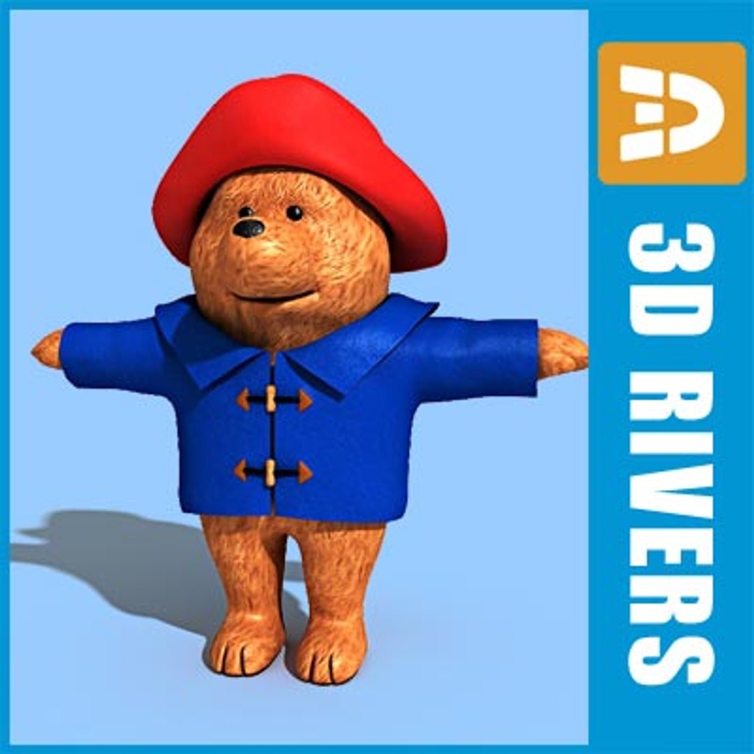 paddington bear character toy 3d model