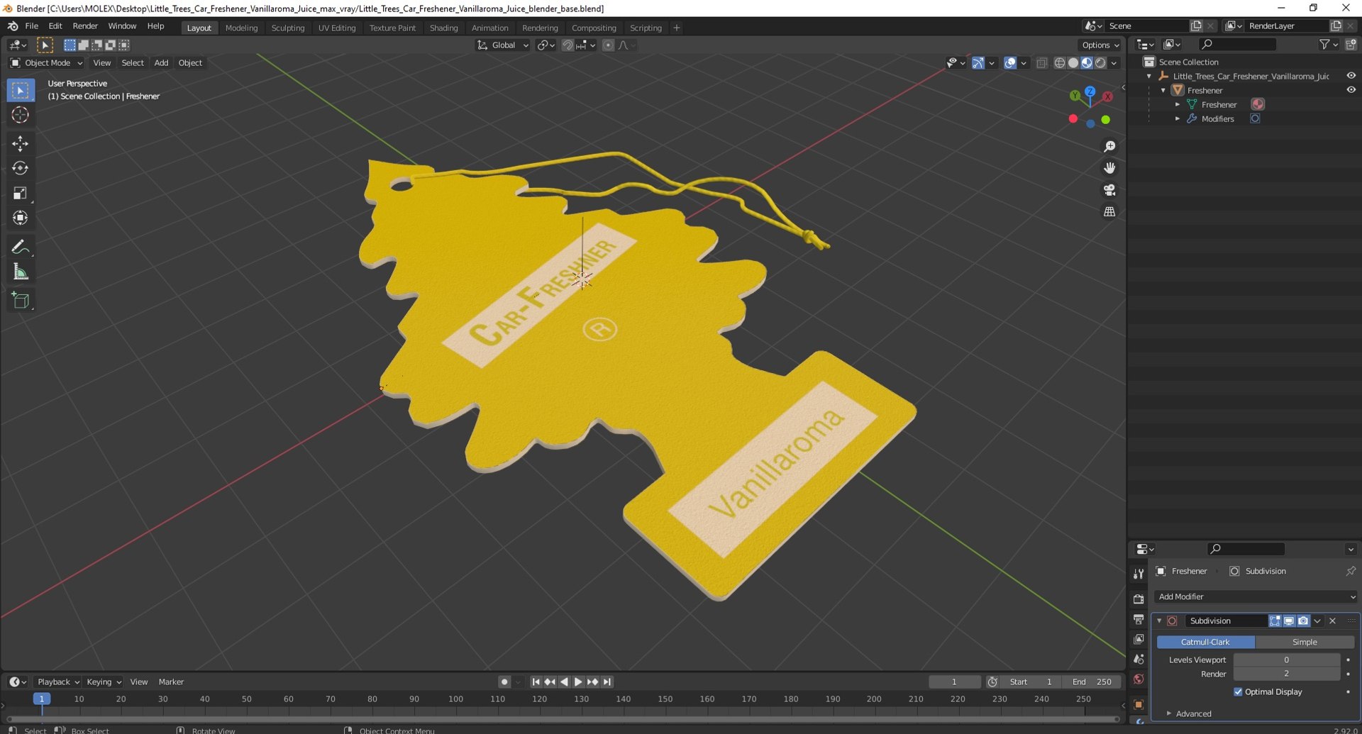 Little Trees Car Freshener Vanillaroma Juice 3D model - TurboSquid 2136131