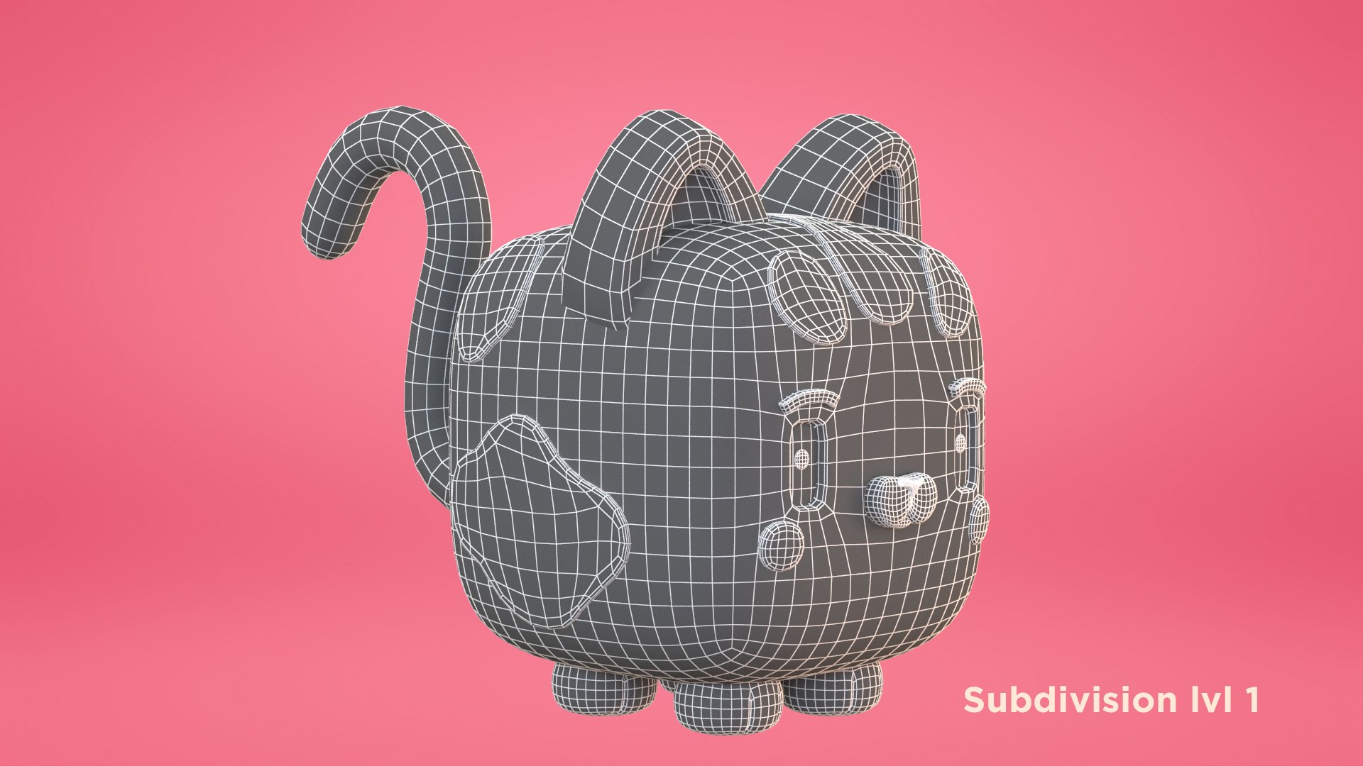3D cute cartoon cat - TurboSquid 1442462