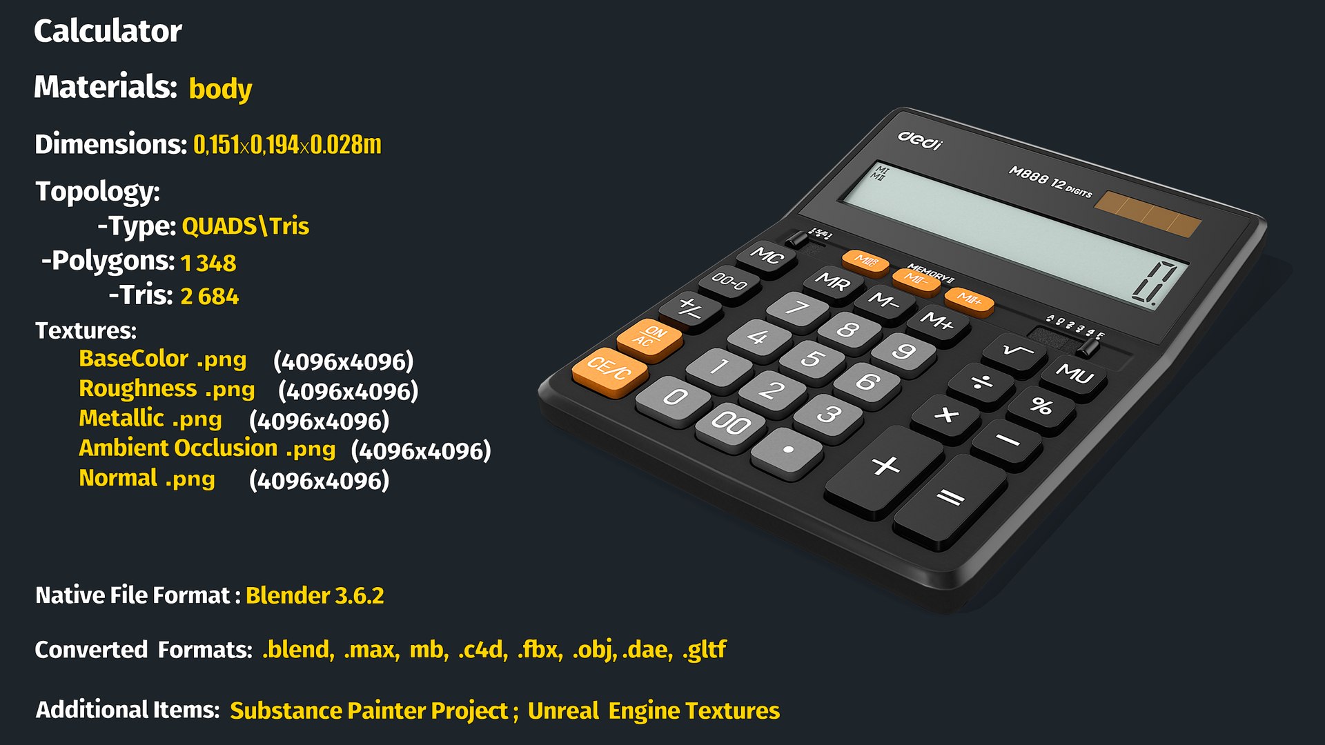 Calculator 3D Model - TurboSquid 2135892