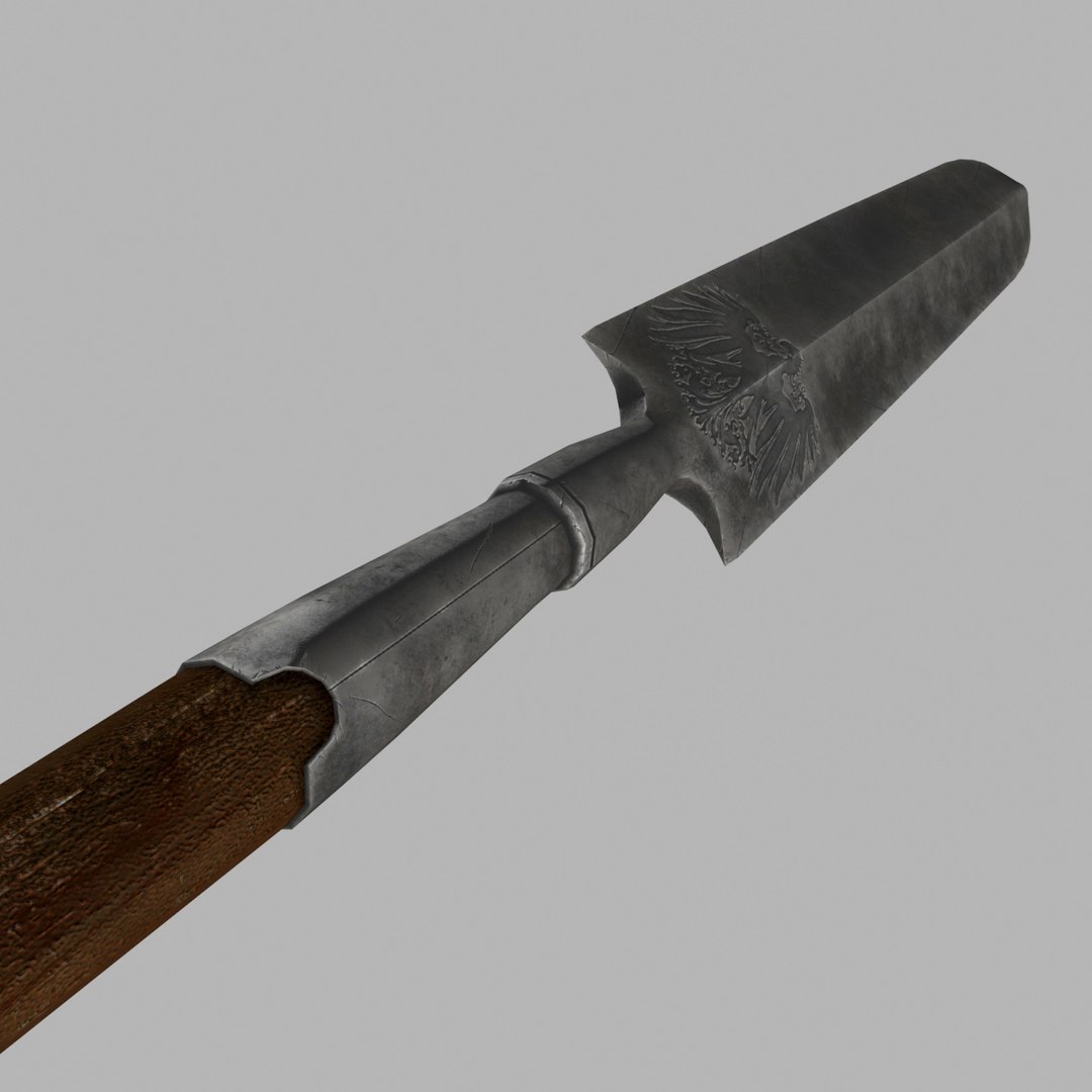 3d old worn english polearm