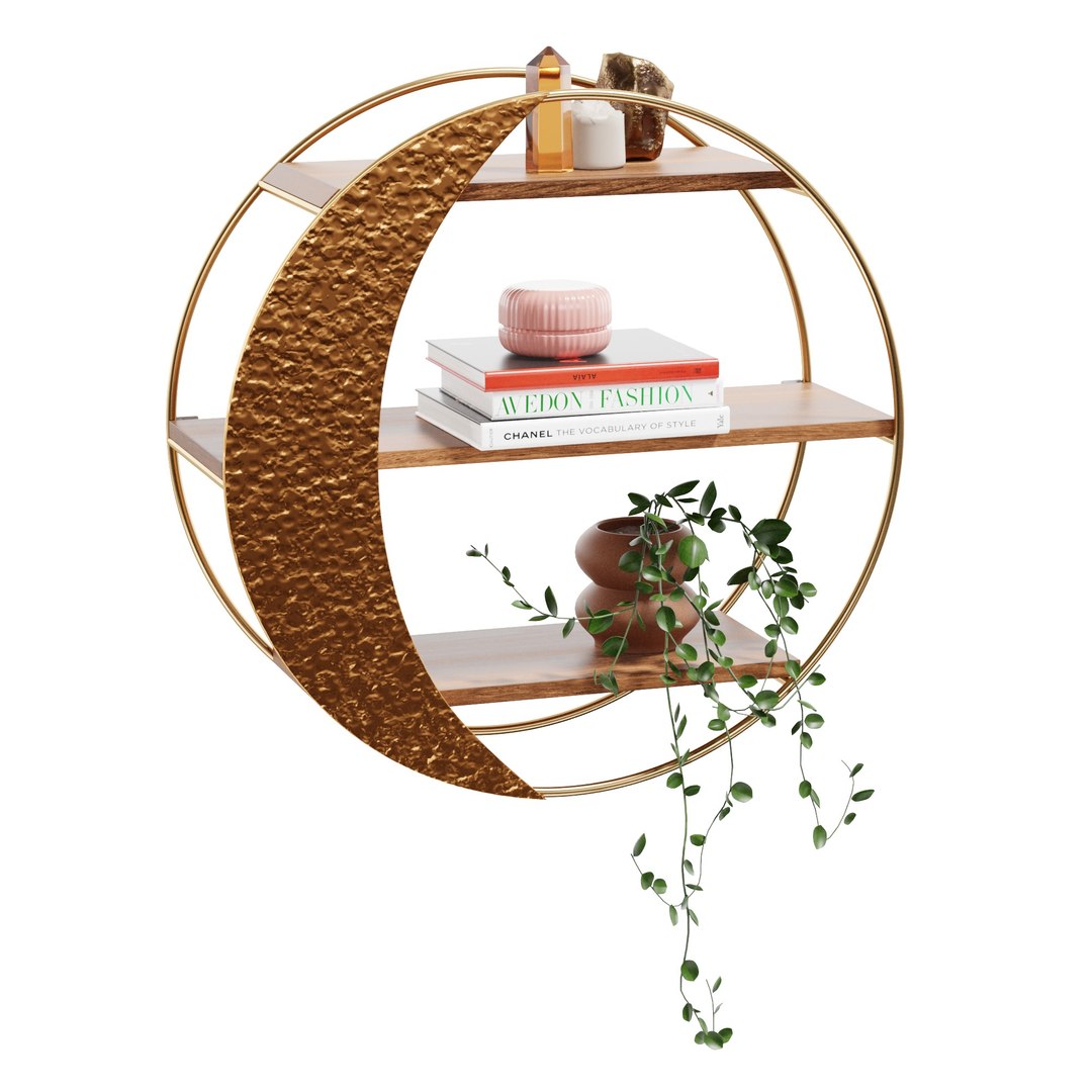 3D model Moon Circle Wall Shelf - TurboSquid 1959600