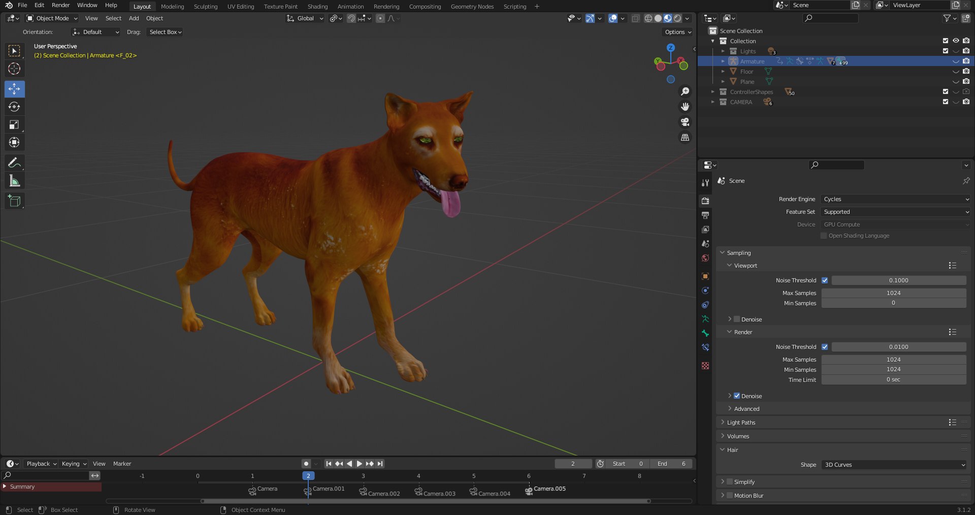 Fur Red Dog Rigged In Blender 3D - TurboSquid 1921387