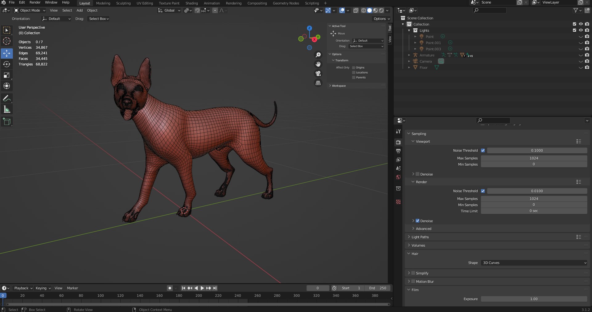 Fur Red Dog Rigged In Blender 3D - TurboSquid 1921387