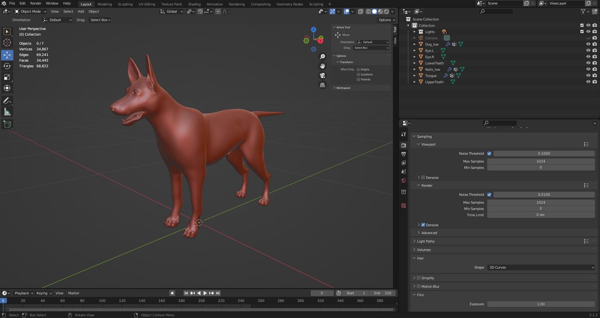 Fur Red Dog Rigged In Blender 3D - TurboSquid 1921387