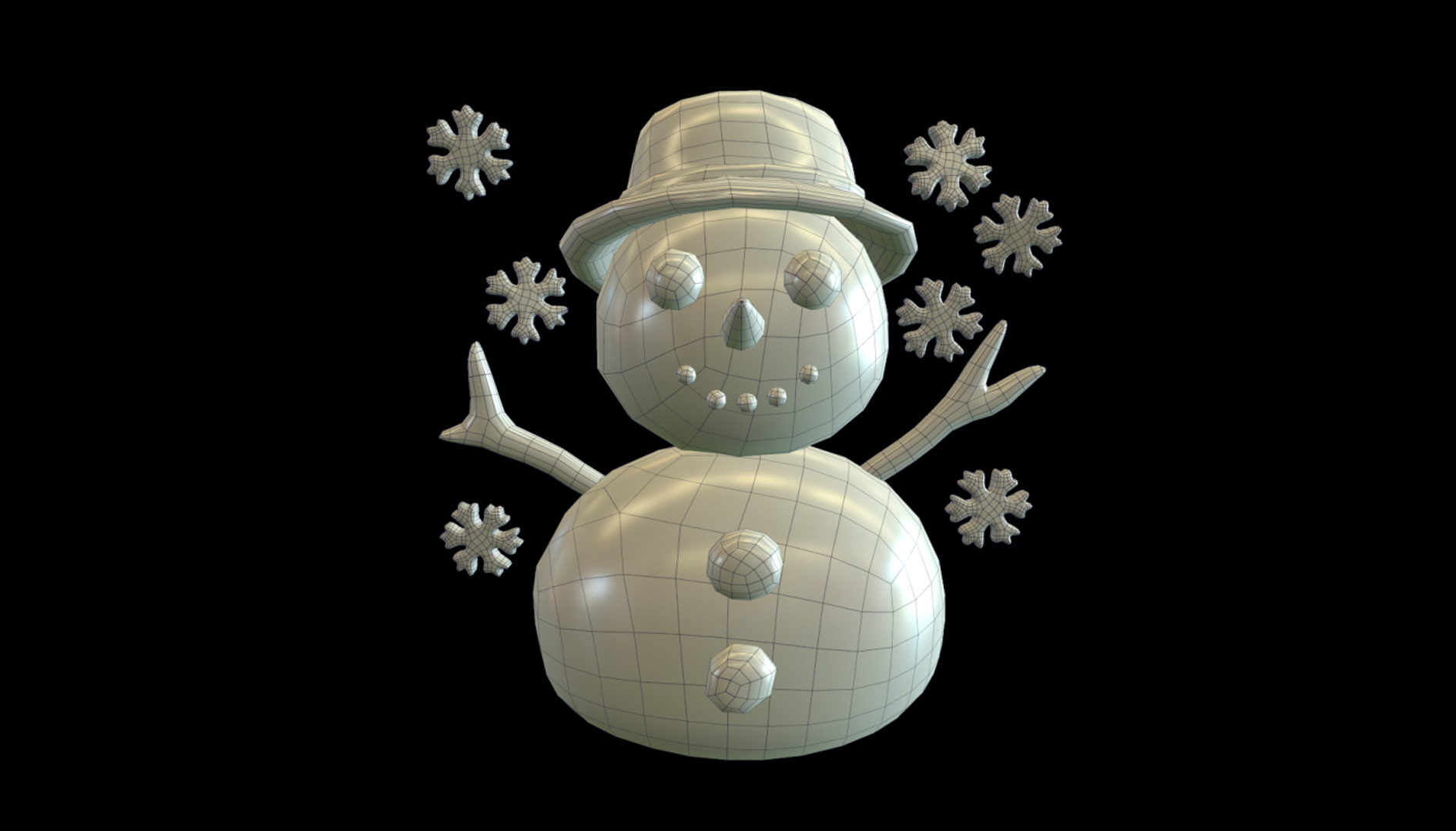 Icon snow snowman 3D - TurboSquid 1181667