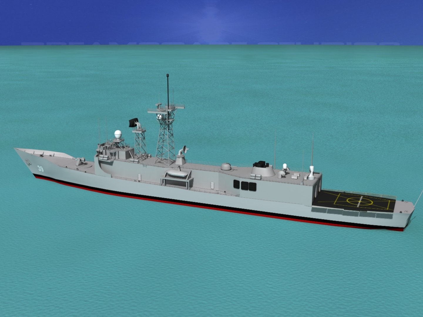 3d perry class frigate