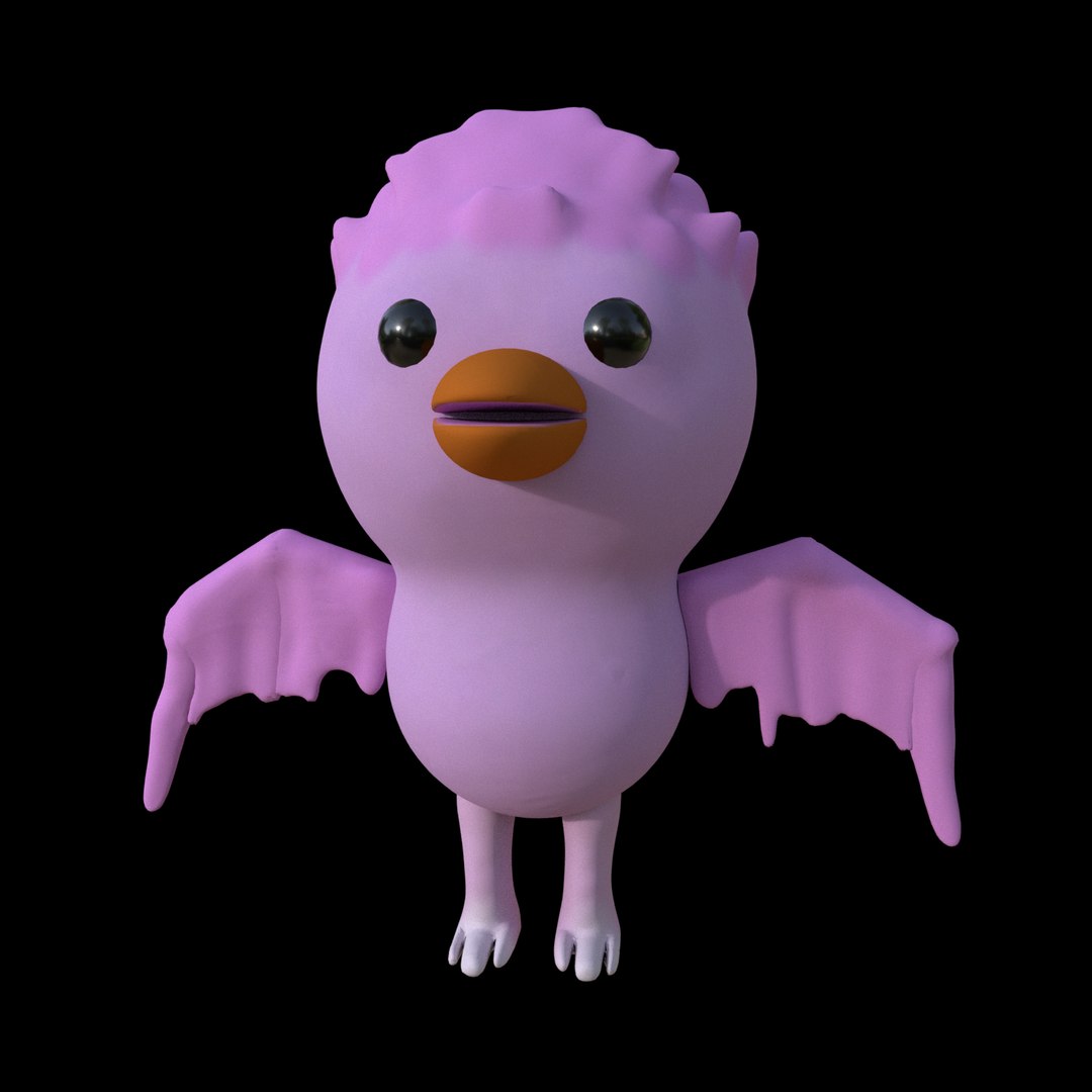 3D Birdie Pink Bird - TurboSquid 1686035