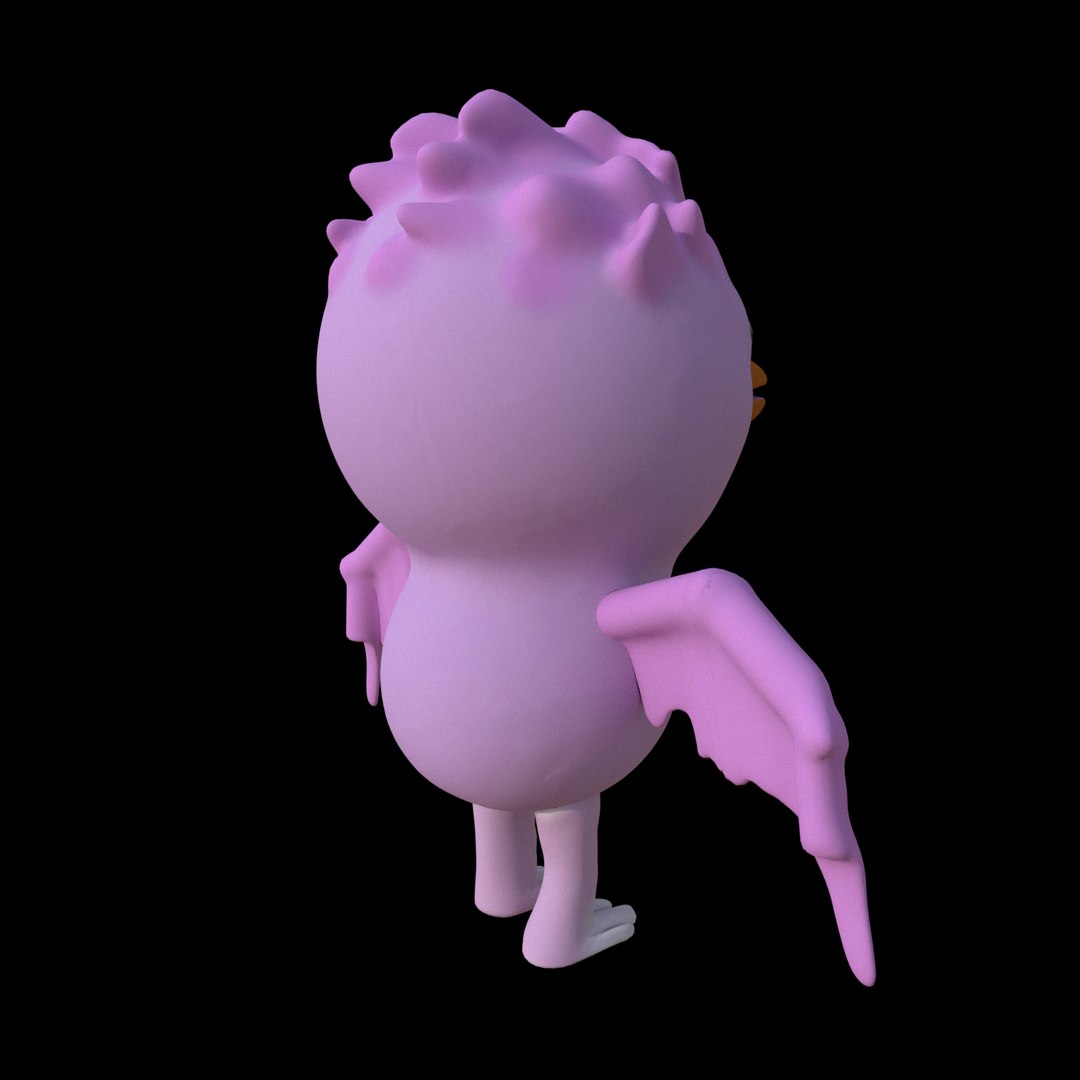 3D Birdie Pink Bird - TurboSquid 1686035