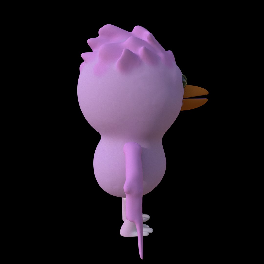 3D Birdie Pink Bird - TurboSquid 1686035