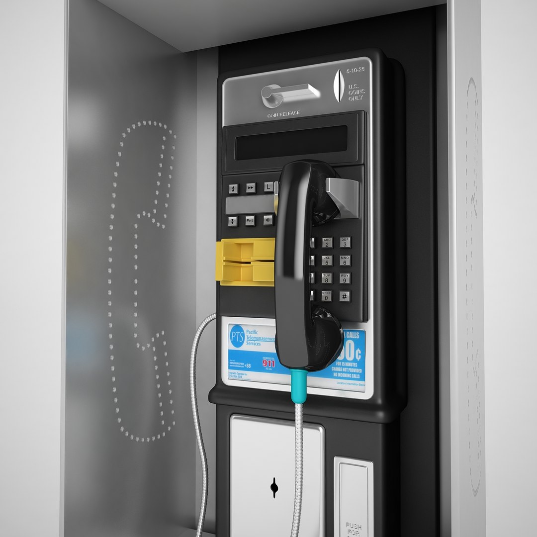 3d pay phone model