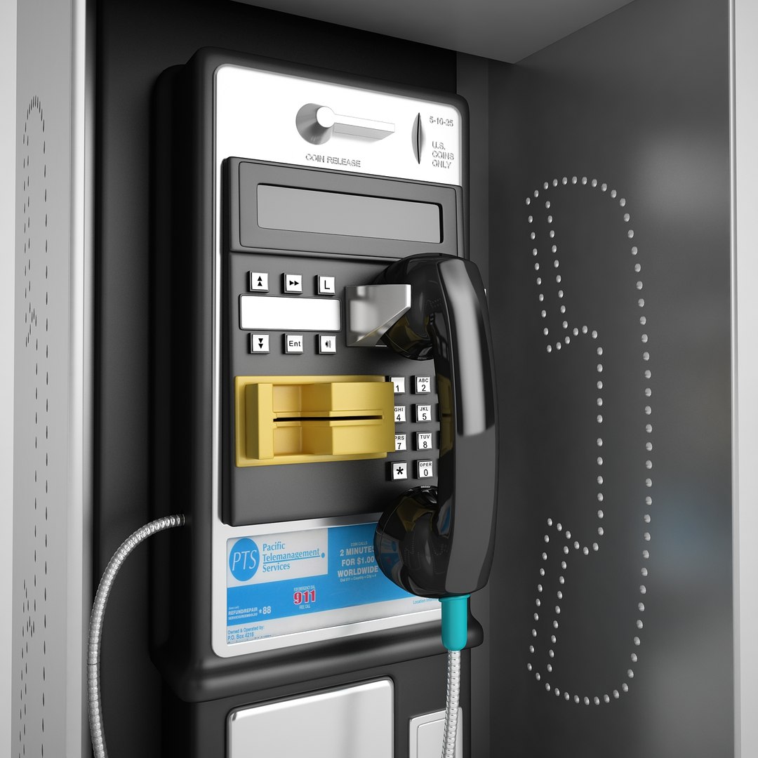 3d pay phone model