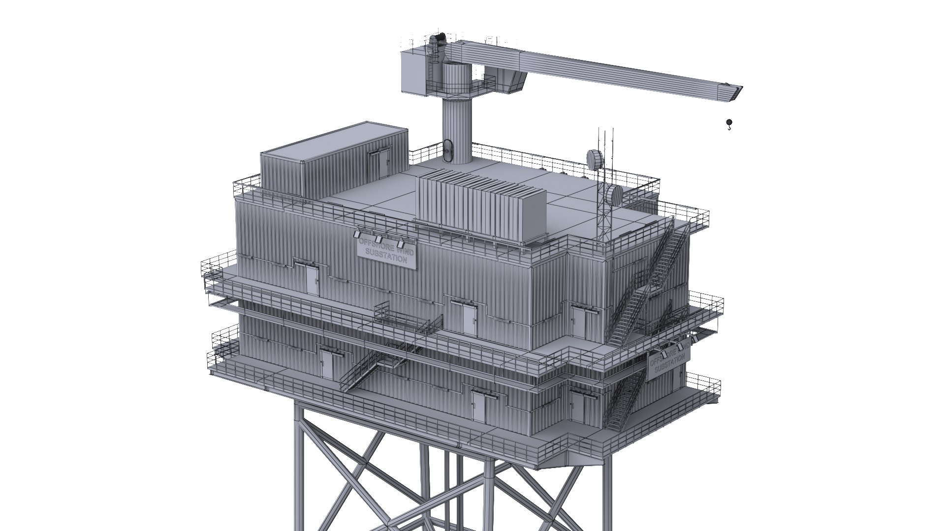 3D Offshore Wind Substation Model - TurboSquid 1803154