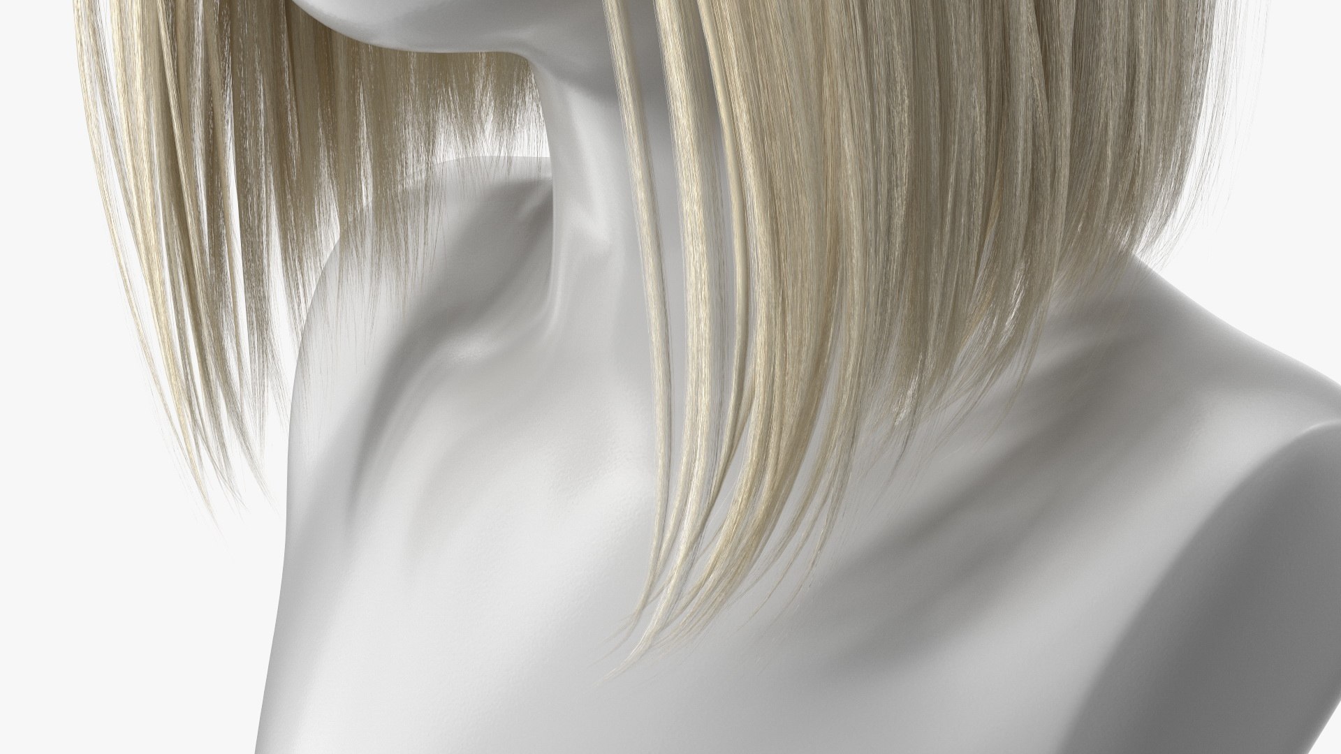 3D Wig Medium Straight Hair Blond Model - TurboSquid 2345982