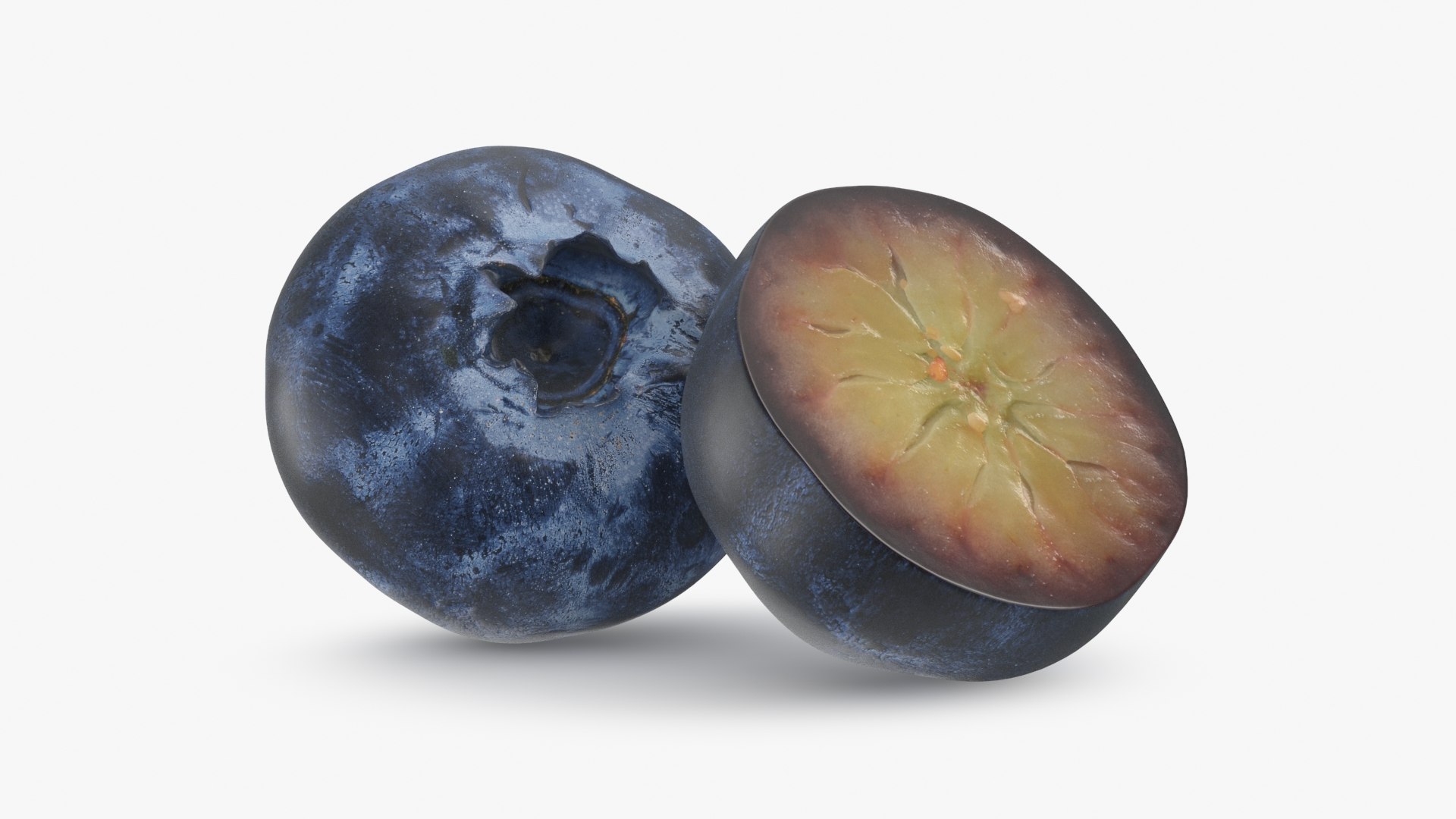 Blueberry 02 Whole Half 3D - TurboSquid 2215251
