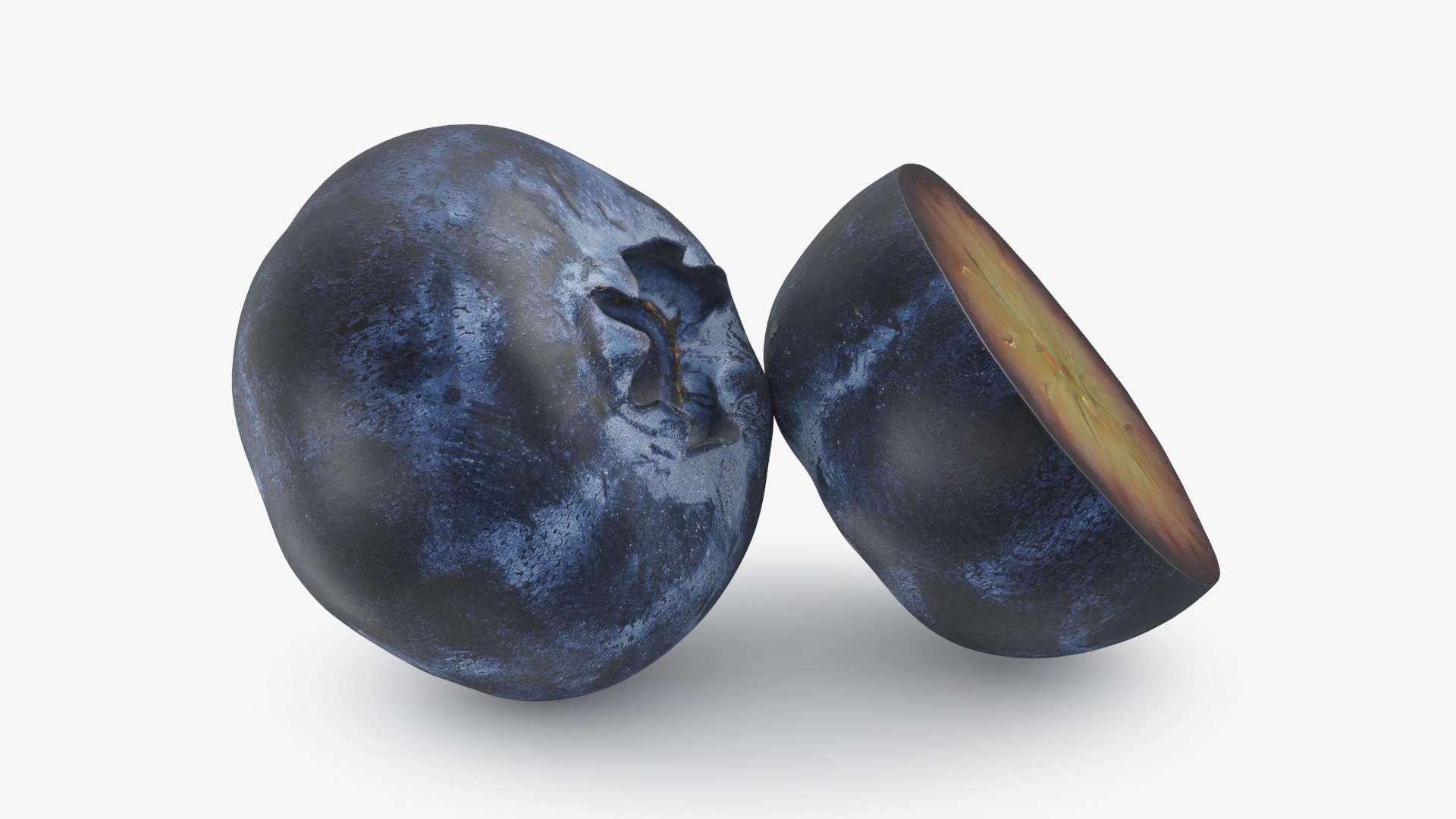 Blueberry 02 Whole Half 3D - TurboSquid 2215251