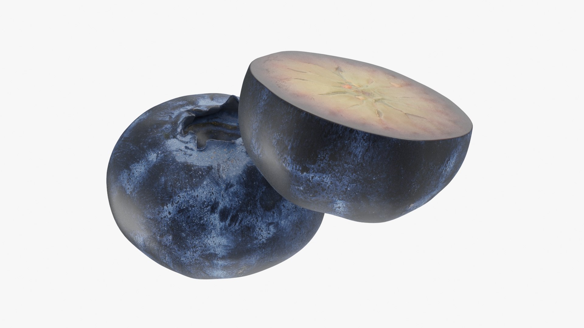 Blueberry 02 Whole Half 3D - TurboSquid 2215251