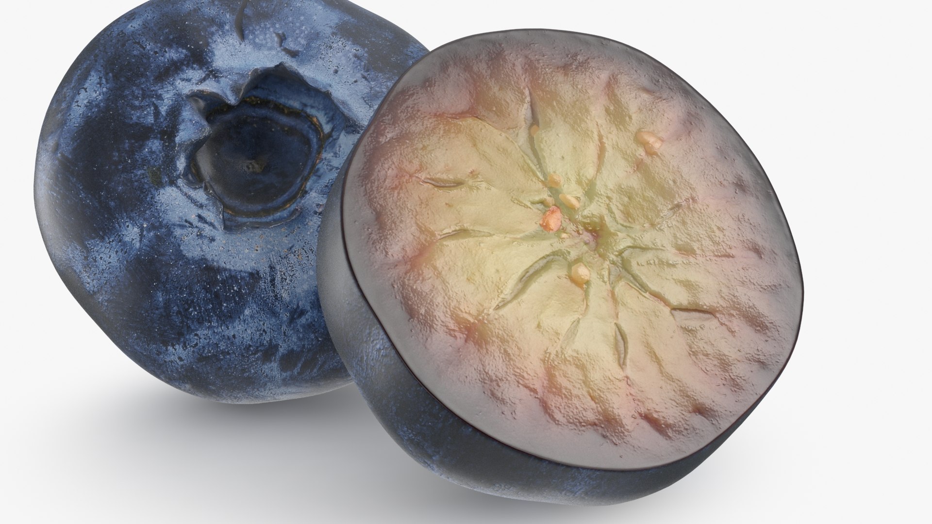 Blueberry 02 Whole Half 3D - TurboSquid 2215251