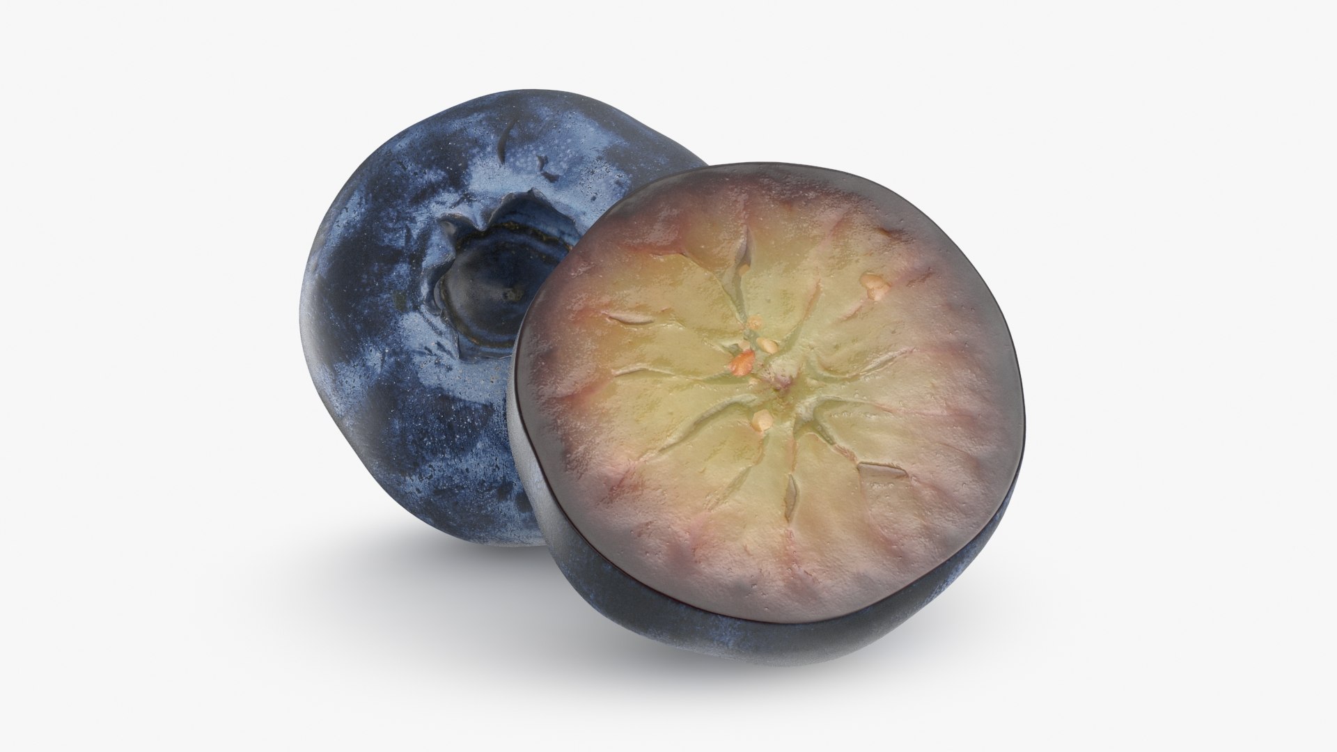 Blueberry 02 Whole Half 3D - TurboSquid 2215251