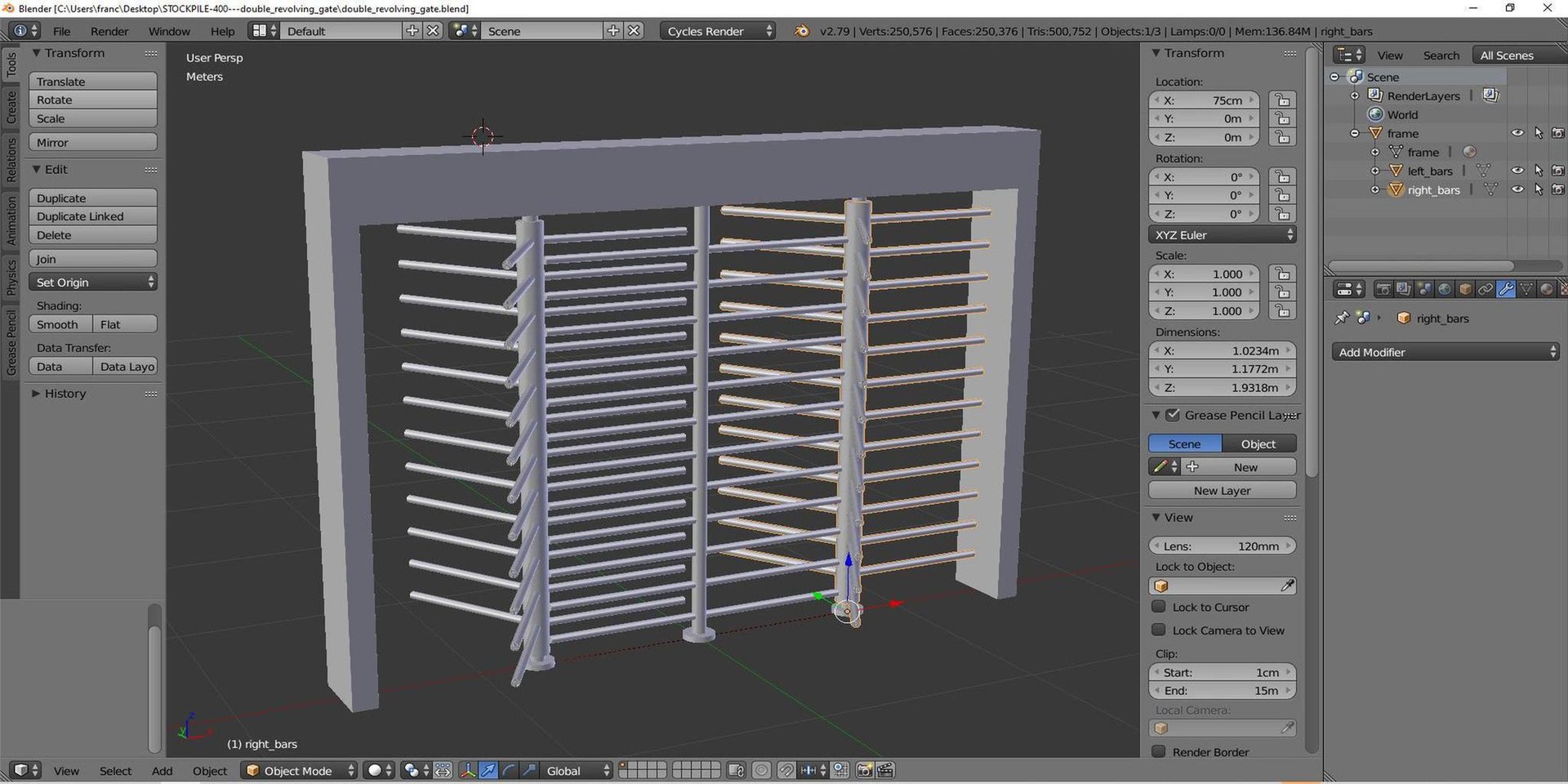 3D Double Revolving Gate - TurboSquid 1543181