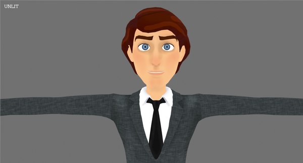 obj cartoon man character real-time