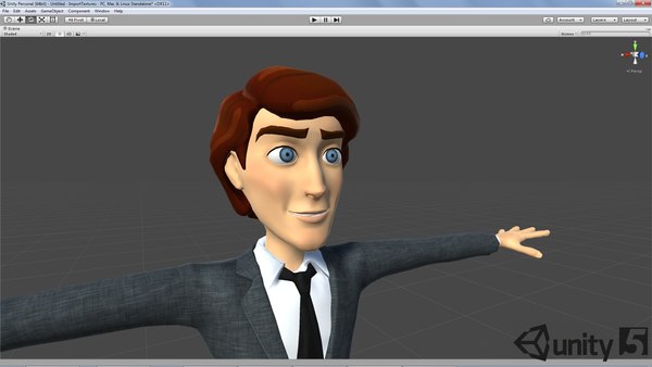 obj cartoon man character real-time