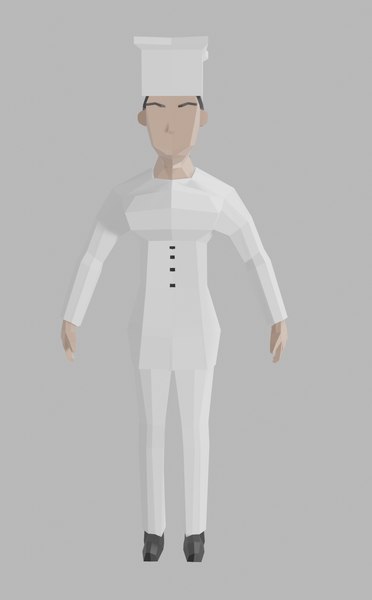 modelo 3d Low Poly Cook Chef Woman aparejado Unity - TurboSquid 1566876