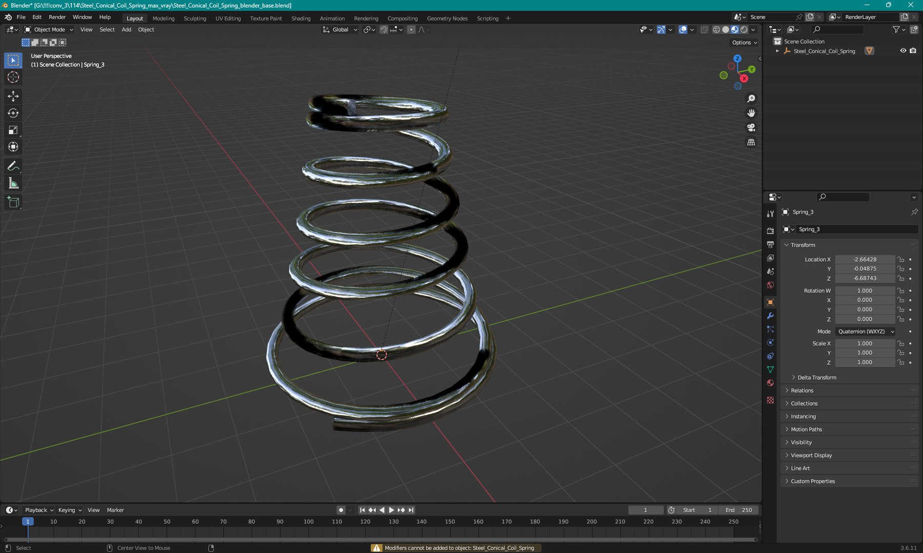 3D Steel Conical Coil Spring Model - TurboSquid 2402250