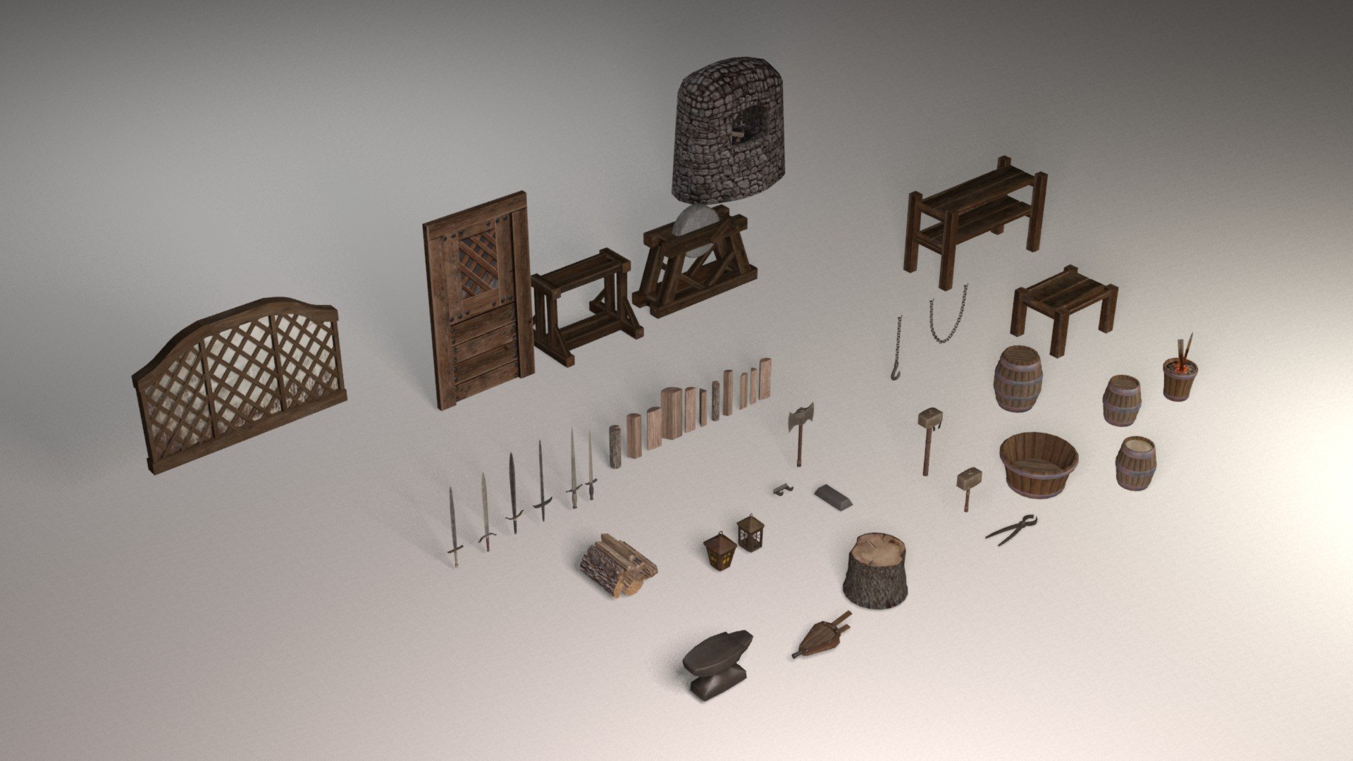 Blacksmith Tools 3D Model - TurboSquid 2152854