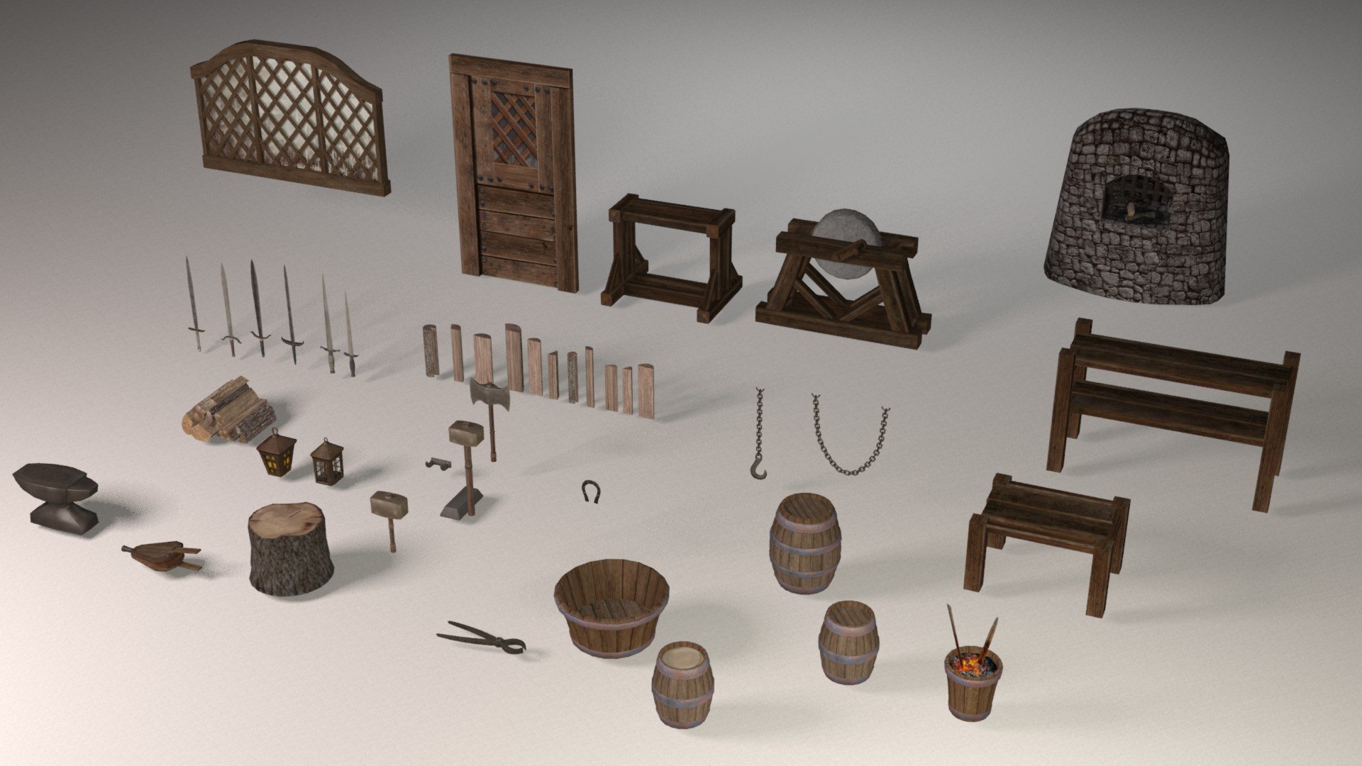 Blacksmith Tools 3D Model - TurboSquid 2152854
