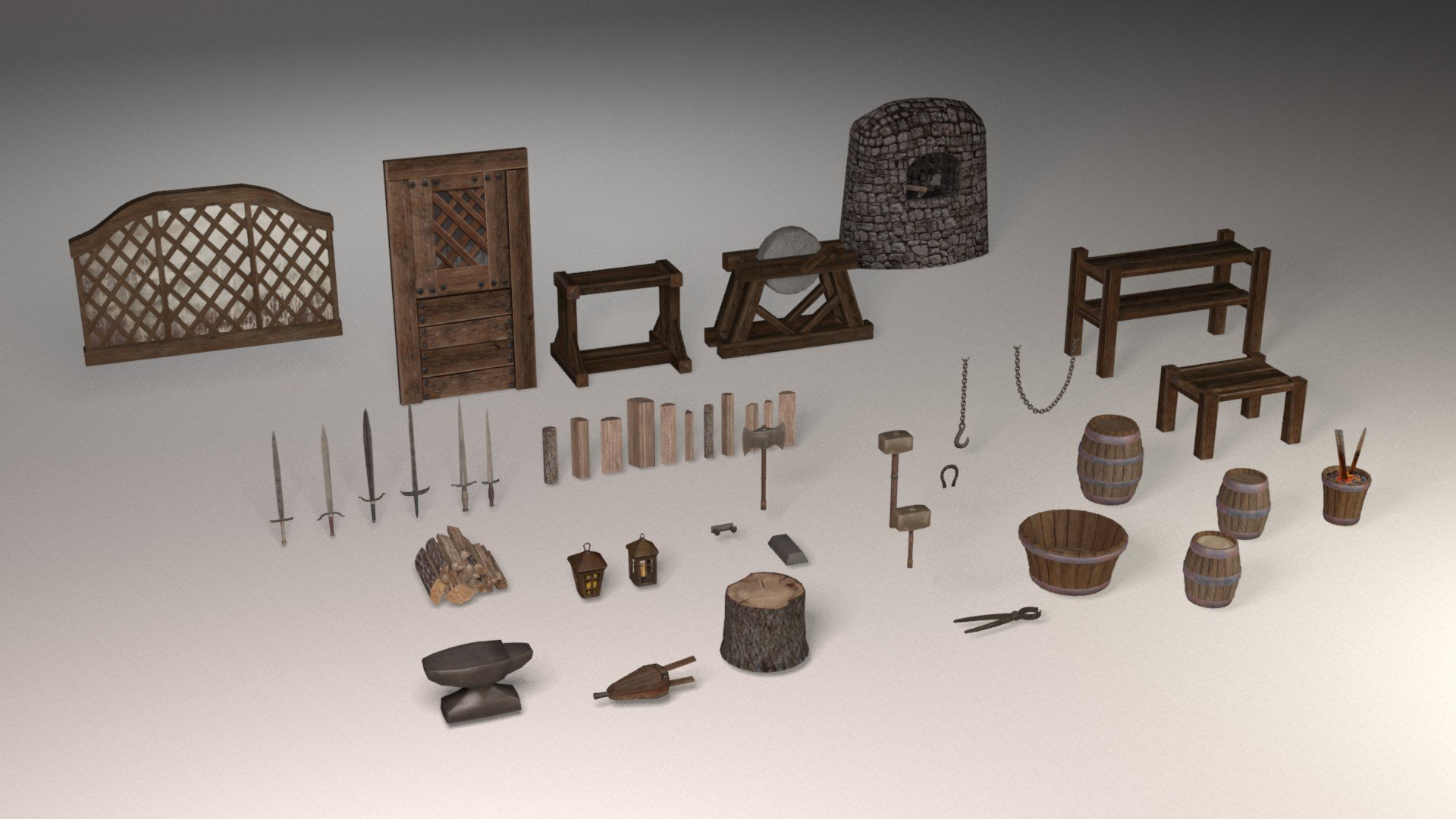 Blacksmith Tools 3D Model - TurboSquid 2152854