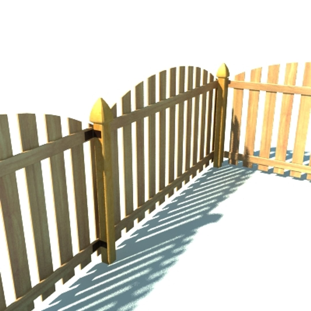 3d Model Wooden Fence Gate