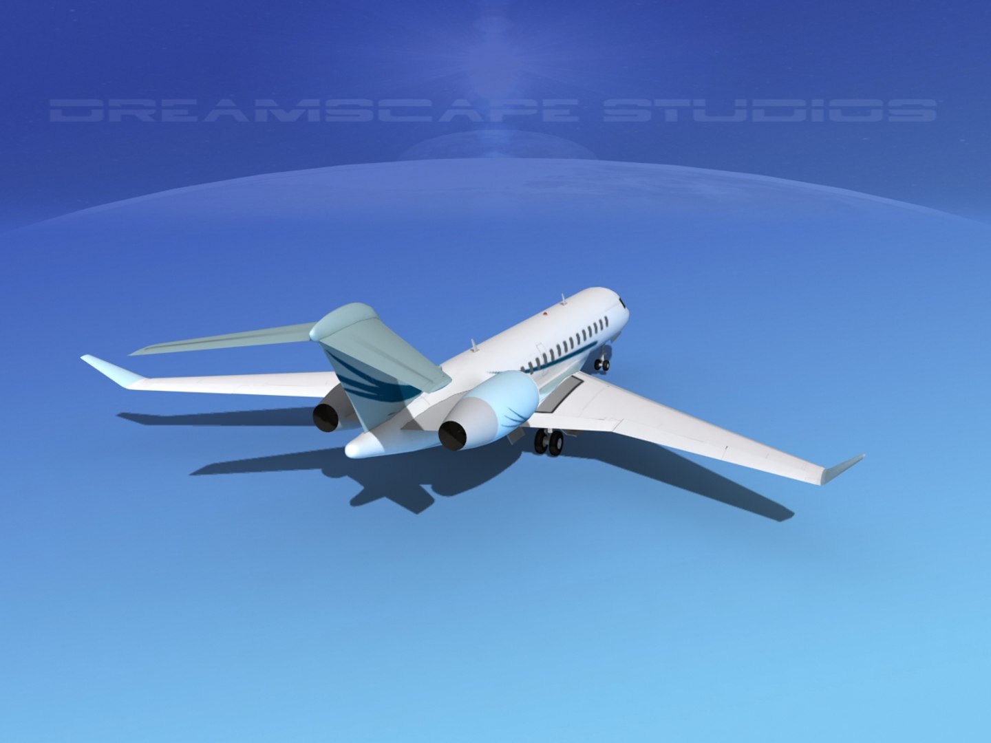3d Global Express Bombardier 8000 Model