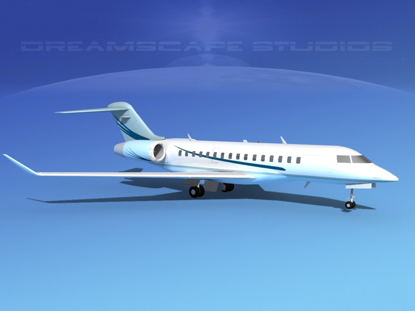3d Global Express Bombardier 8000 Model